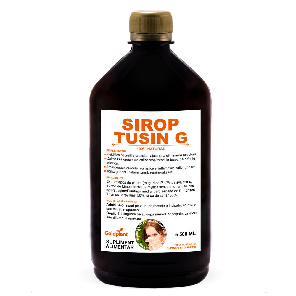 Tusin G – Sirop 500ml cu extracte naturale din plante – Goldplant